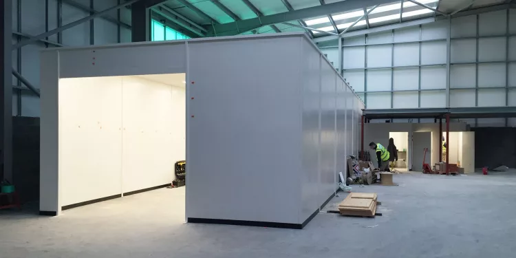 Large Steel Partitioning Installation to Split Warehouse Space - ACI